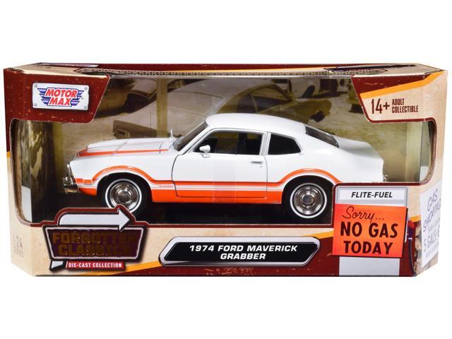 Click here for 1974 Ford Maverick Grabber White with Orange Strip... prices