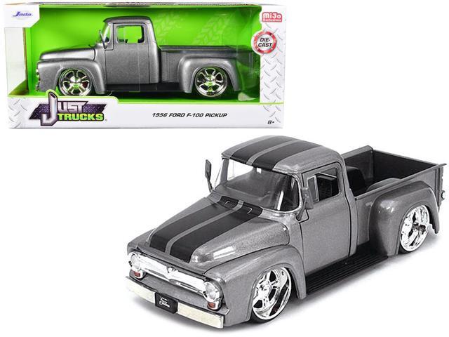 Click here for 1956 Ford F-100 Pickup Truck Gray Metallic with Bl... prices