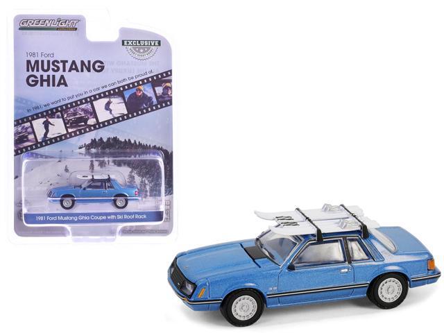 1/64 1967 Mustang Ghia Coupe with Ski Roof Rack Blue Greenlight Hobby 30510