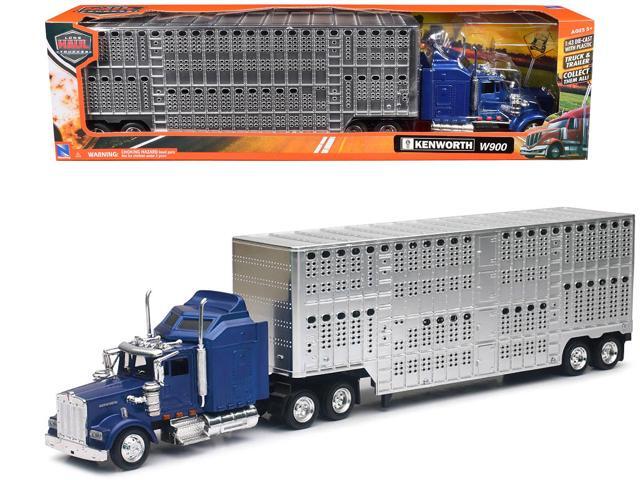 Click here for Kenworth W900 Truck Blue with Potbelly Livestock T... prices