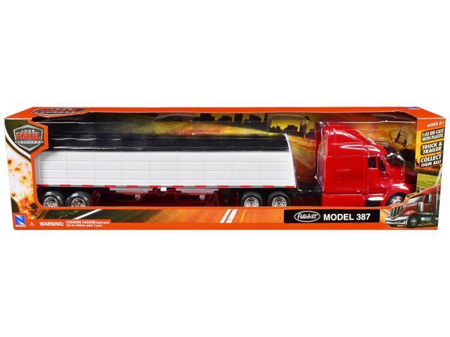 Click here for Peterbilt 387 Truck Red with Grain Trailer White L... prices