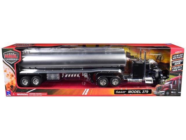 Click here for Peterbilt 379 Truck Black with Tanker Trailer Silv... prices