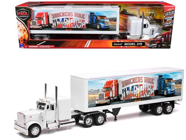Click here for Peterbilt 379 Truck White with Dry Van Trailer Tru... prices