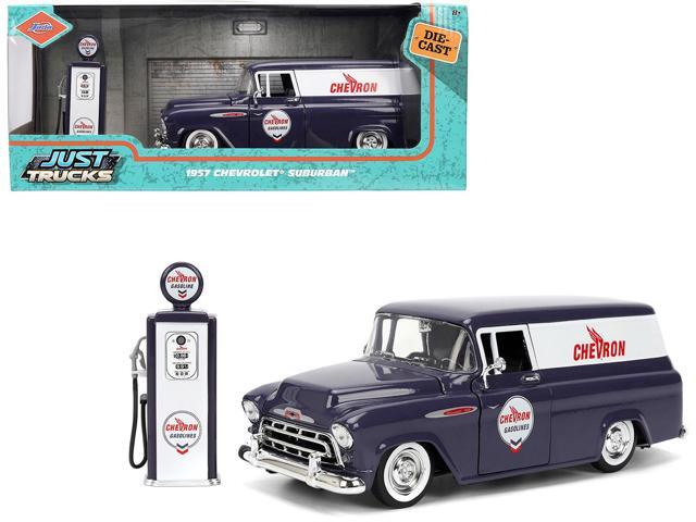 Click here for 1957 Chevrolet Suburban Chevron Dark Blue with Whi... prices