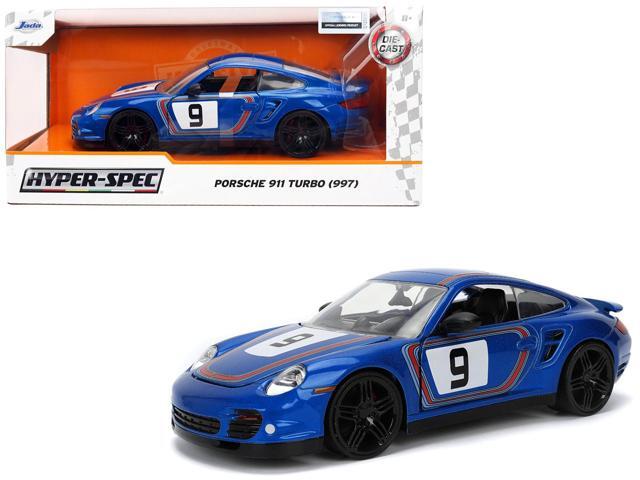 Click here for Porsche 911 Turbo (997) #9 Blue Metallic with Stri... prices