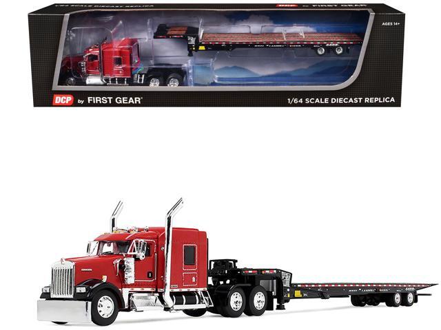 Click here for 1/64 Black/Red Kenworth W900L Landoll 440B-50CA Tr... prices