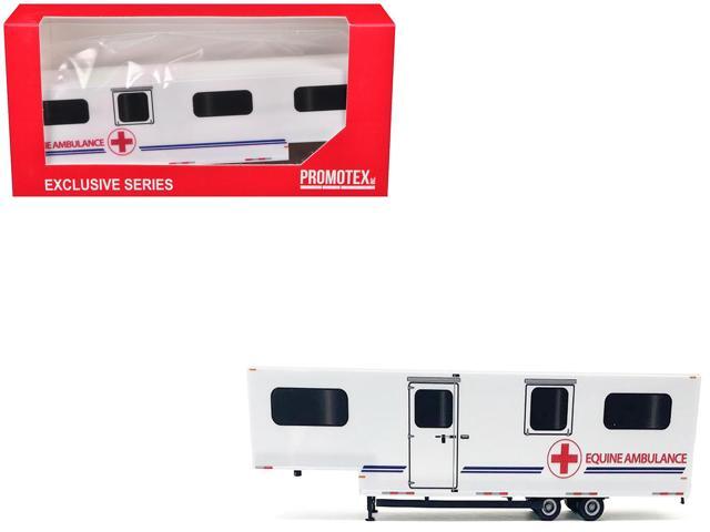Click here for Equine Ambulance Trailer White with Blue Stripes 1... prices