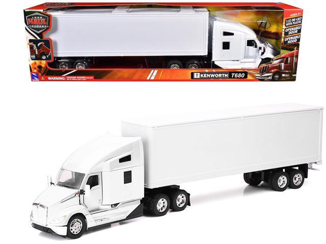 Click here for Kenworth T680 Truck White with Dry Van Trailer Whi... prices