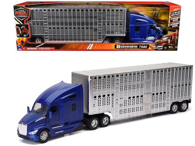 Click here for Kenworth T680 Truck Blue Metallic with Livestock T... prices