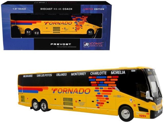 Click here for Prevost H3-45 Coach Bus Tornado Bus Company Yellow... prices