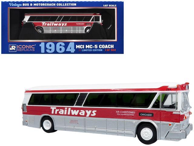 Click here for 1964 MCI MC-5A Coach Bus White with Red Stripes Vi... prices