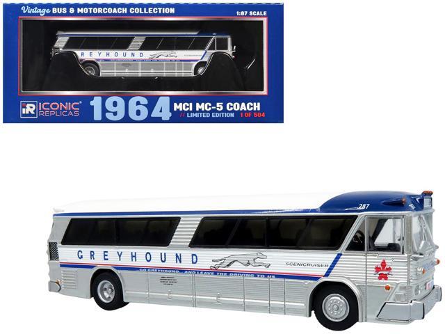 Click here for 1964 MCI MC-5A Coach Bus White w/Blue Stripes Vint... prices