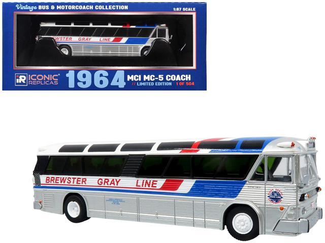 Click here for 1964 MCI MC-5A Coach Bus Silver with Blue & Red Vi... prices