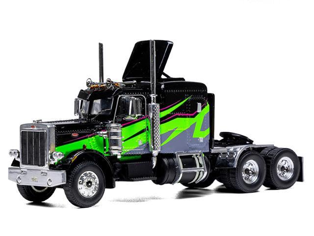 Click here for 1973 Peterbilt 359 Truck Tractor Black and Lime Gr... prices