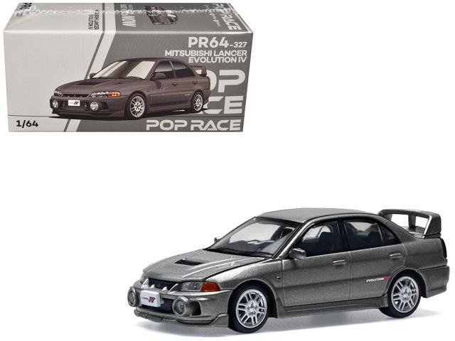 Mitsubishi Lancer Evolution IV RHD (Right Hand Drive) Dark Gray Metallic 1/64 Diecast Model Car by Pop Race