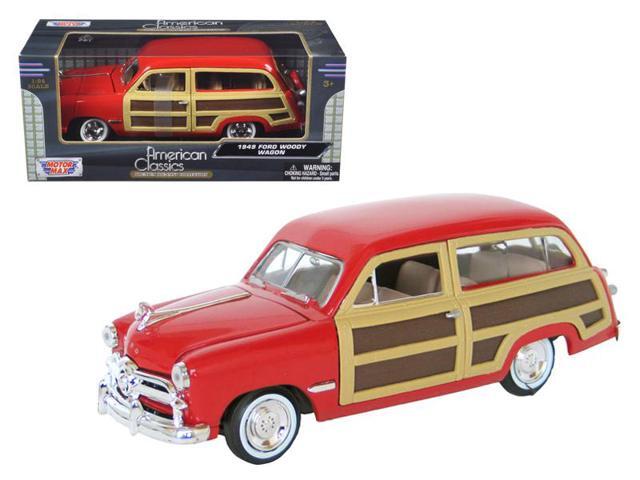 Click here for 1949 Ford Woody Wagon Red 1/24 Diecast Model Car b... prices