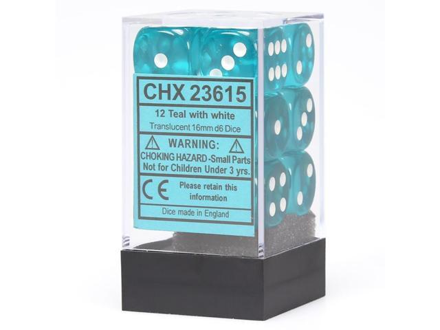Click here for 6 Sided Cube 16mm Translucent Teal & White Dots 12... prices