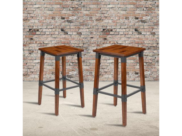 Click here for 2 Pack Rustic Antique Walnut Industrial Wood Dinin... prices