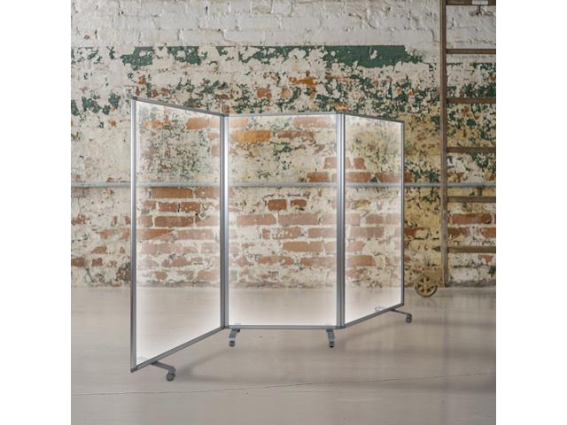 Click here for Transparent Acrylic Mobile Partition with Lockable... prices