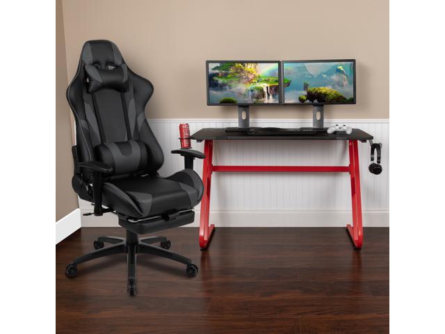 Click here for Red Gaming Desk with Cup Holder/Headphone Hook & G... prices