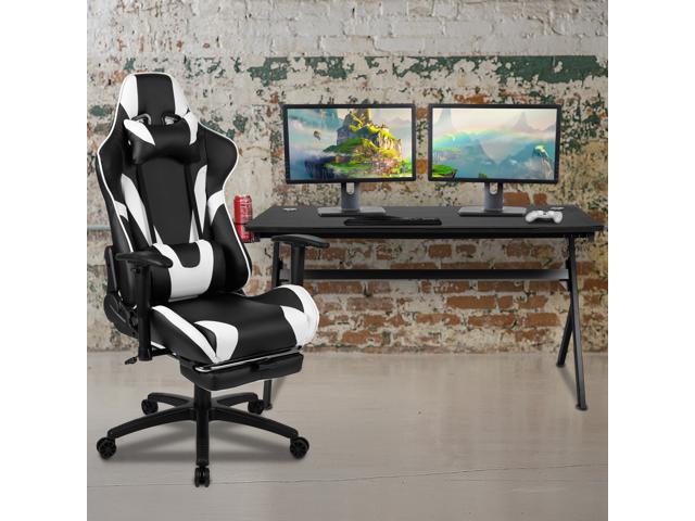 Click here for Gaming Desk and Black Footrest Reclining Gaming Ch... prices