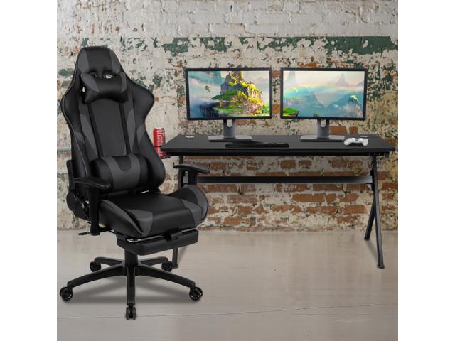 Click here for Gaming Desk and Gray Footrest Reclining Gaming Cha... prices