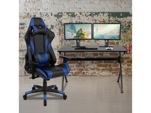 Click here for Black Gaming Desk and Blue/Black Reclining Gaming... prices