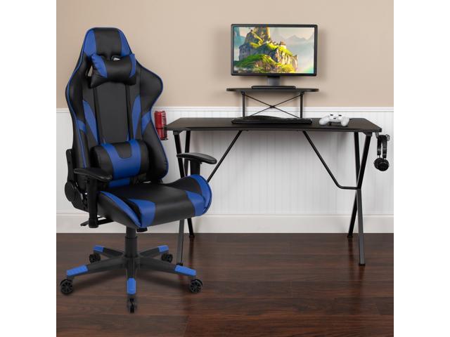 Click here for Black Gaming Desk and Blue Reclining Gaming Chair... prices