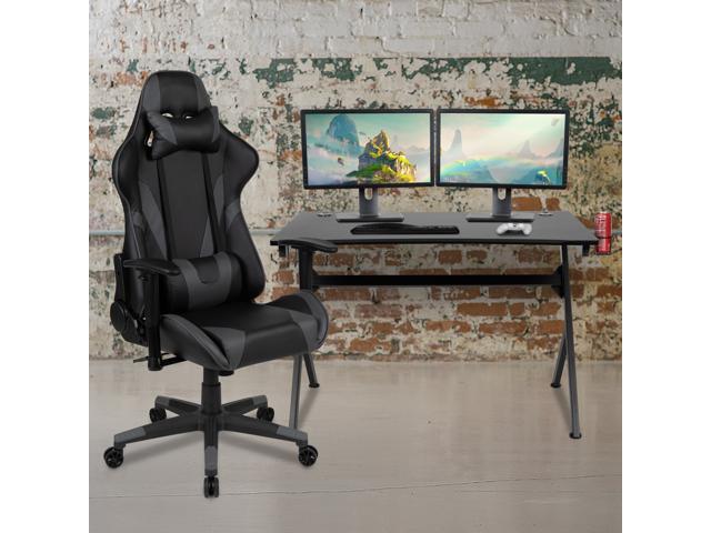 Click here for Black Gaming Desk and Gray/Black Reclining Gaming... prices