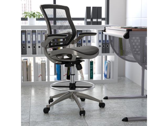 Click here for Mid-Back Transparent Black Mesh Drafting Chair wit... prices