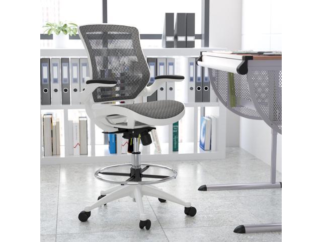 Click here for Mid-Back Transparent Gray Mesh Drafting Chair with... prices