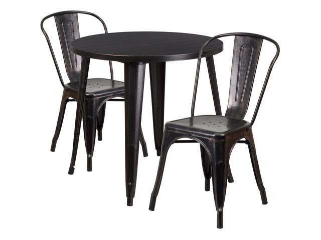 Click here for 30 Round Black-Antique Gold Metal Indoor-Outdoor T... prices