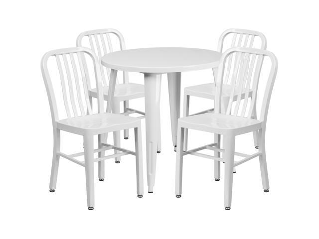 Click here for 30 Round White Metal Indoor-Outdoor Table Set with... prices