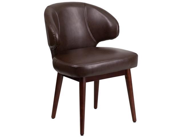 Click here for Comfort Back Series Brown Leather Side Reception C... prices