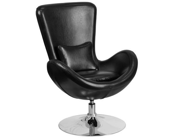 Click here for Egg Series Black Leather Side Reception Chair prices