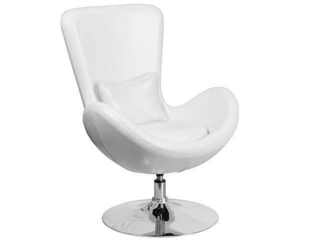 Click here for Egg Series White Leather Side Reception Chair prices