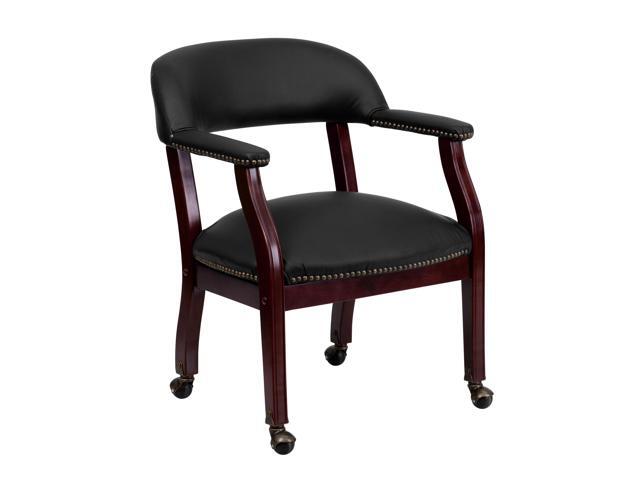 Click here for Black LeatherSoft Conference Chair with Accent Nai... prices