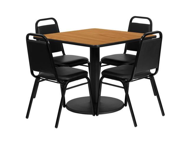 Click here for 36 Square Natural Laminate Table Set with Round Ba... prices