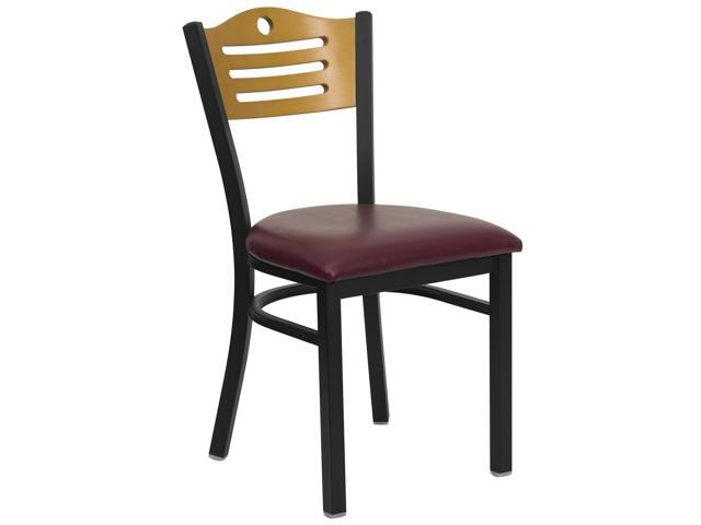 Click here for HERCULES Series Black Slat Back Metal Restaurant C... prices