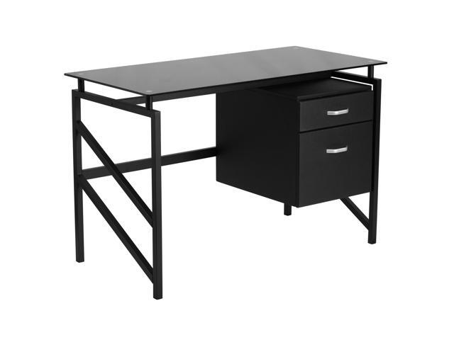 Click here for Glass Desk with Two Drawer Pedestal prices