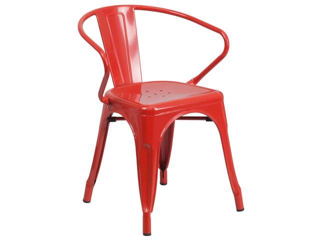 Click here for Commercial Grade Red Metal Indoor-Outdoor Chair wi... prices