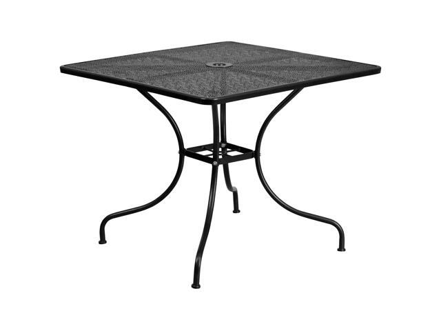 Click here for 35.5 Square Black Indoor-Outdoor Steel Patio Table prices