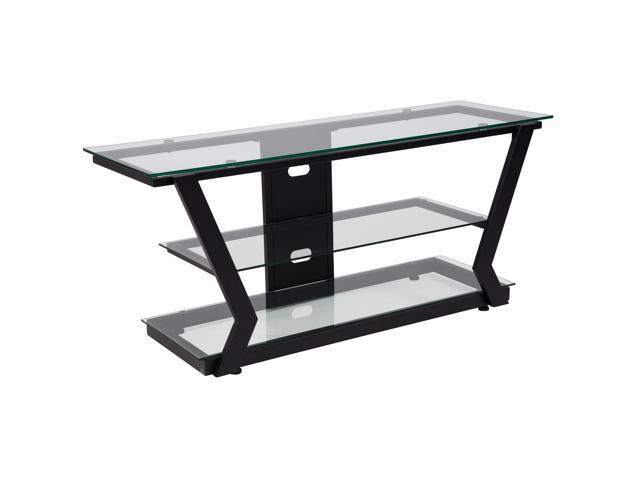 Click here for Harbor Hills Glass TV Stand with Black Metal Frame prices