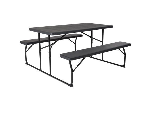 Click here for Insta-Fold Charcoal Wood Grain Folding Picnic Tabl... prices