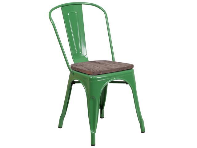 Click here for Green Metal Stackable Chair with Wood Seat prices