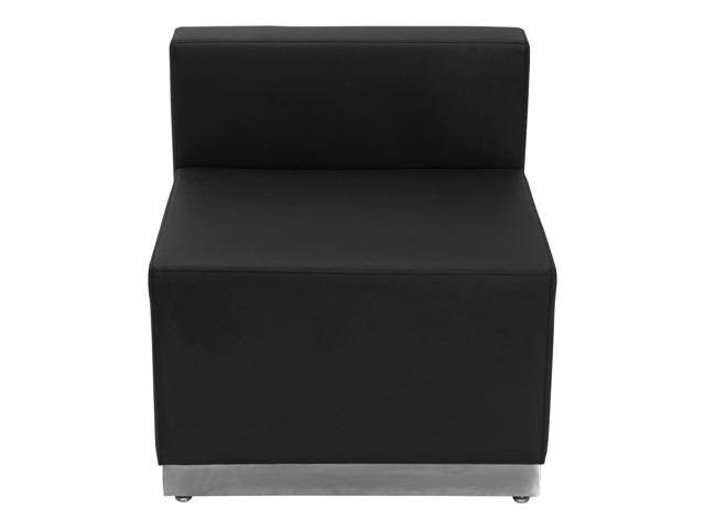 Click here for HERCULES Alon Series Black Leather Chair with Brus... prices