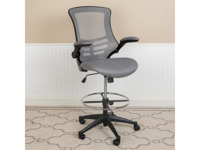 Click here for Mid-Back Dark Gray Mesh Ergonomic Drafting Chair w... prices