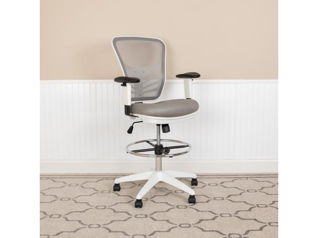 Click here for Mid-Back Light Gray Mesh Ergonomic Drafting Chair... prices
