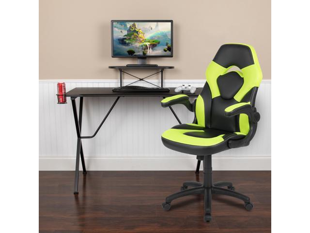Click here for Black Gaming Desk and Green/Black Racing Chair Set... prices