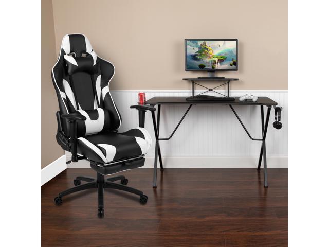 Click here for Black Gaming Desk and Black Footrest Reclining Gam... prices